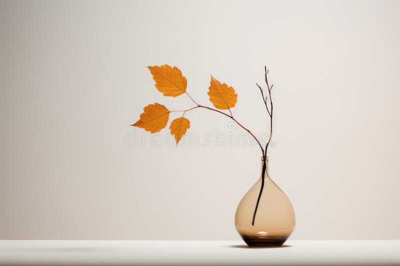 A Minimalist Home Decoration Piece Featuring a Single Fall Leaf Stock ...
