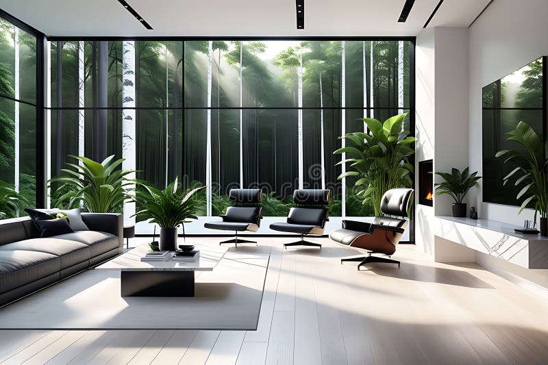 Minimalist Home Design Featuring an Open Plan Layout, Large Panoramic ...