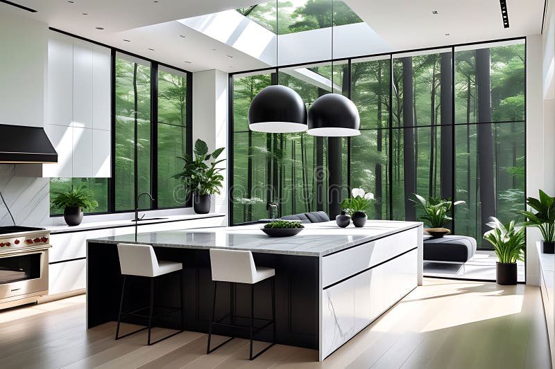 Minimalist Home Design Featuring an Open Plan Layout, Large Panoramic ...