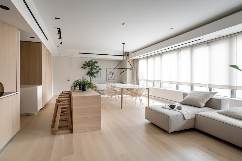 Minimalist Home Interior, with Clean Lines and Neutral Tones, Shows ...