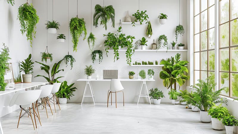 Minimalist Home Office Setup Stock Illustration - Illustration of ...