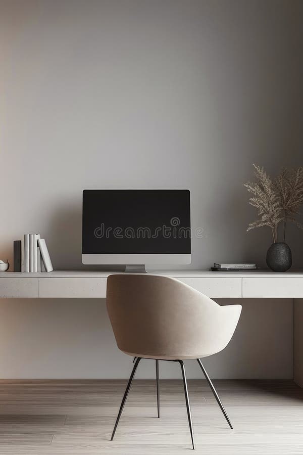 Minimalist Home Office Setup with Modern Desktop Computer, Elegant ...