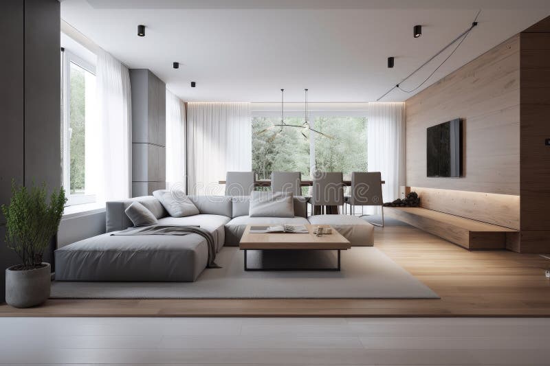 A Minimalist Home with Sleek, Modern Lines and Clean Spaces Stock ...