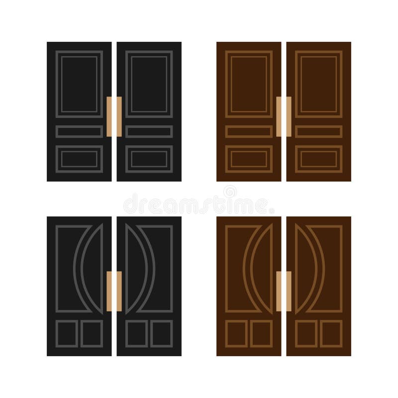 Illustration of Minimalist and Elegant House Doors Stock Vector ...