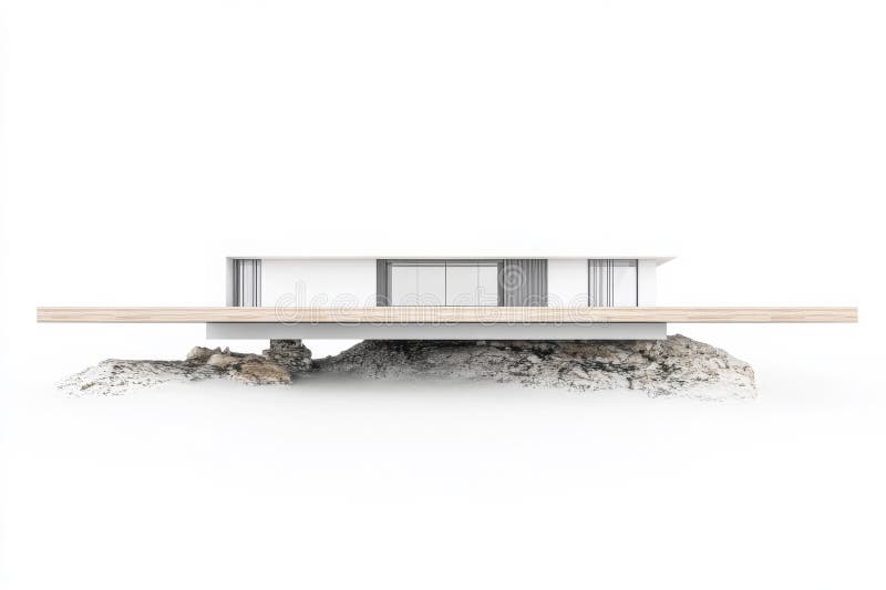 Modern Architectural Design of a House Elevated on a Foundation in a ...