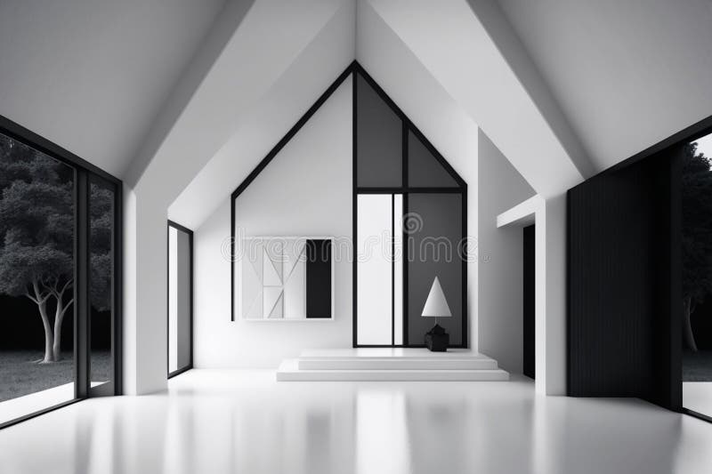 Minimalist House Interior in a Close-up View. Generative AI Stock ...