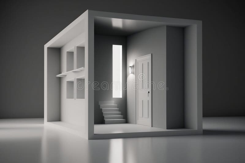 Minimalist House Interior in a Close-up View. Generative AI Stock ...