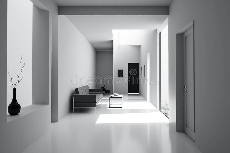 Minimalist House Interior in a Close-up View. Generative AI Stock ...