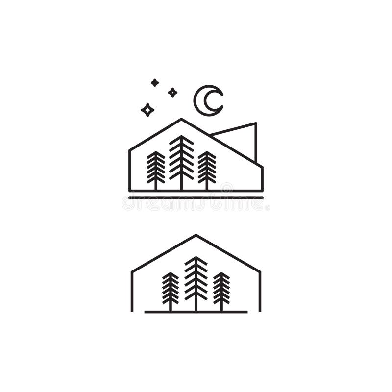 Minimalist House Line Logo Design Vector Stock Vector - Illustration of ...