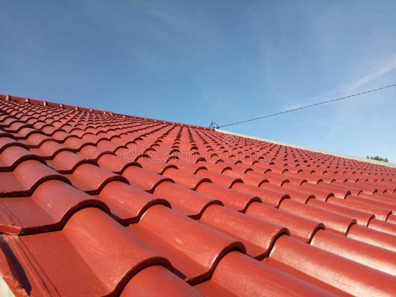 Minimalist House Tile in Red Color Stock Image - Image of tile ...