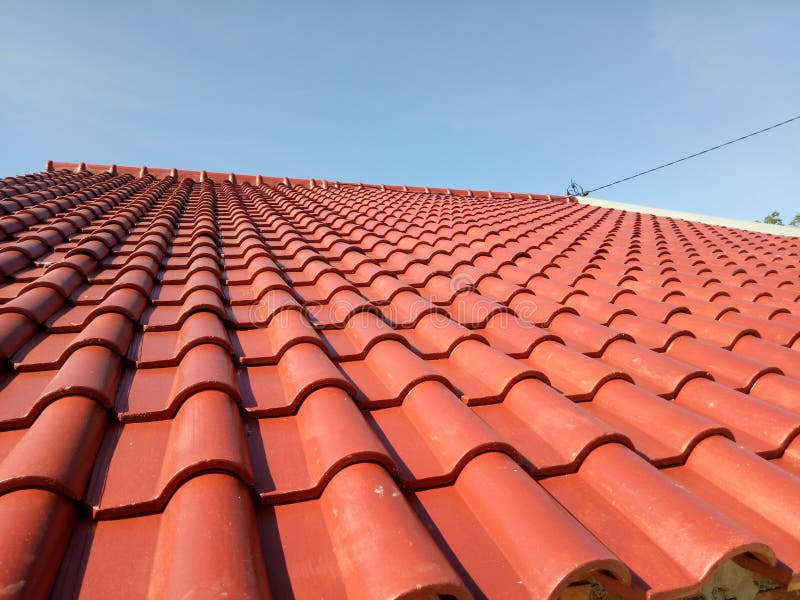 Minimalist House Tile with Red Color Appearance Stock Image - Image of ...