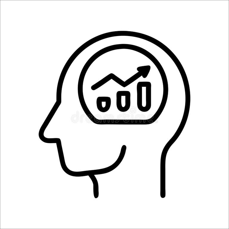 Minimalist Human Head with Light Bulb and Network Icon Stock Vector ...