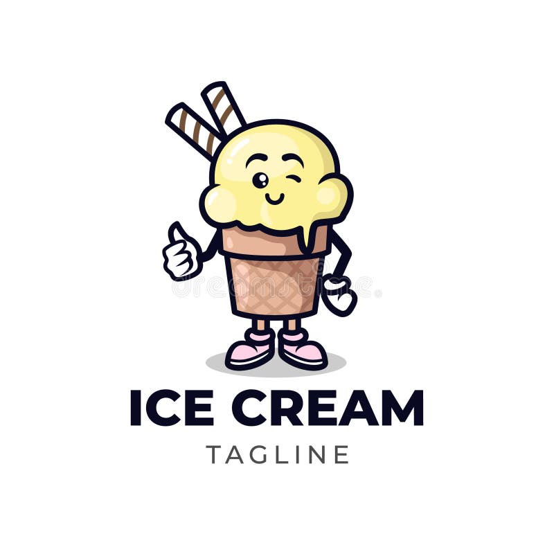 Minimalist Ice Cream Character Design Stock Vector - Illustration of ...