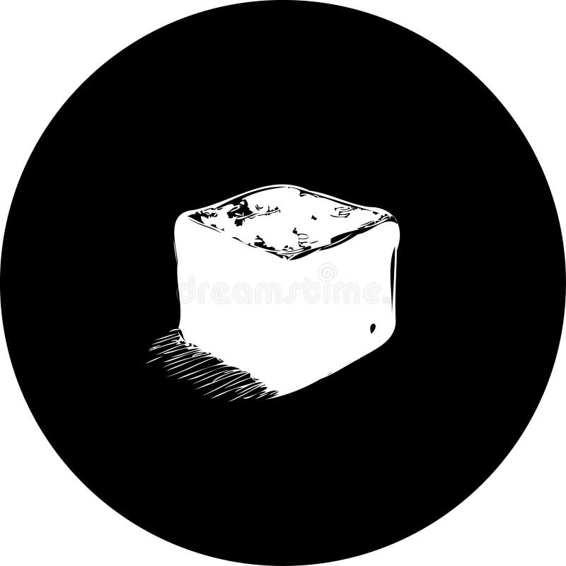 Minimalist Ice Cube Illustration on a Black Background for Modern ...