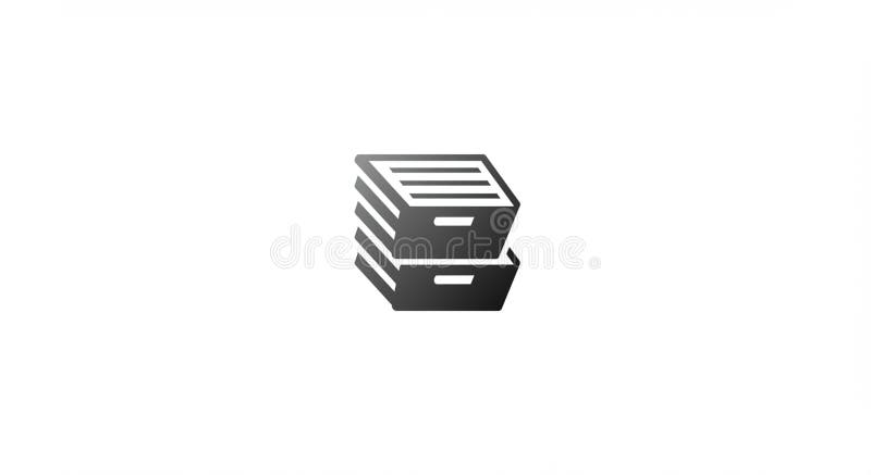 A Minimalist Icon Depicts a Stack of Three Drawer Units, Arranged ...