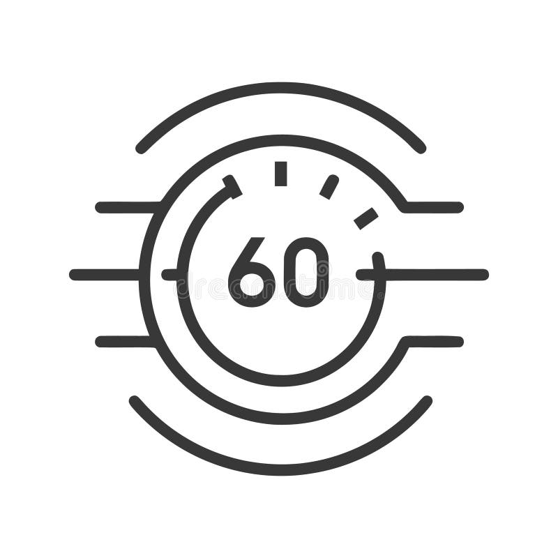 Sixty Seconds Timer Icon: Digital Speedometer Design Stock Vector ...