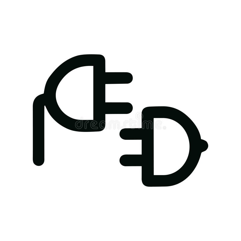 Minimalist Outline Two Plug Connector Symbol Icon Stock Illustration ...