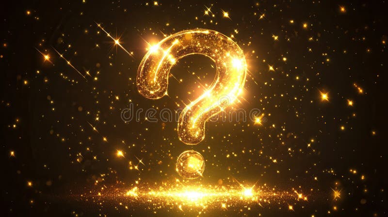 Minimalist Icon of a Glowing Question Mark in Modern Flat Style with ...