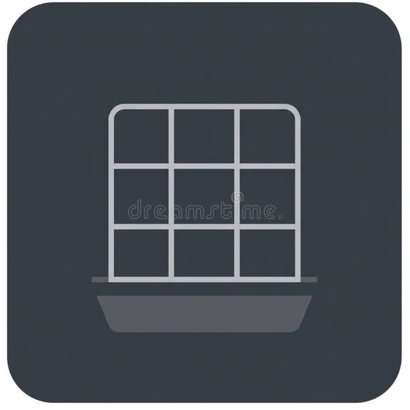A Minimalist Icon of a Grid Window with Nine Panes, Set Above a ...