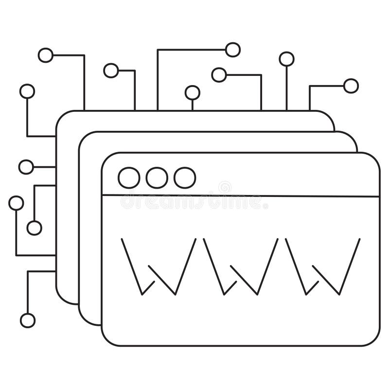 Minimalist Icon of Multiple Web Browser Windows with a WWW Symbol Stock ...
