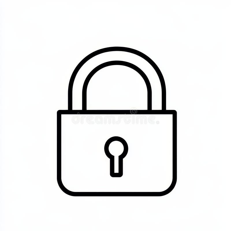 The Minimalist Icon of a Padlock in the Closed State, Representing ...