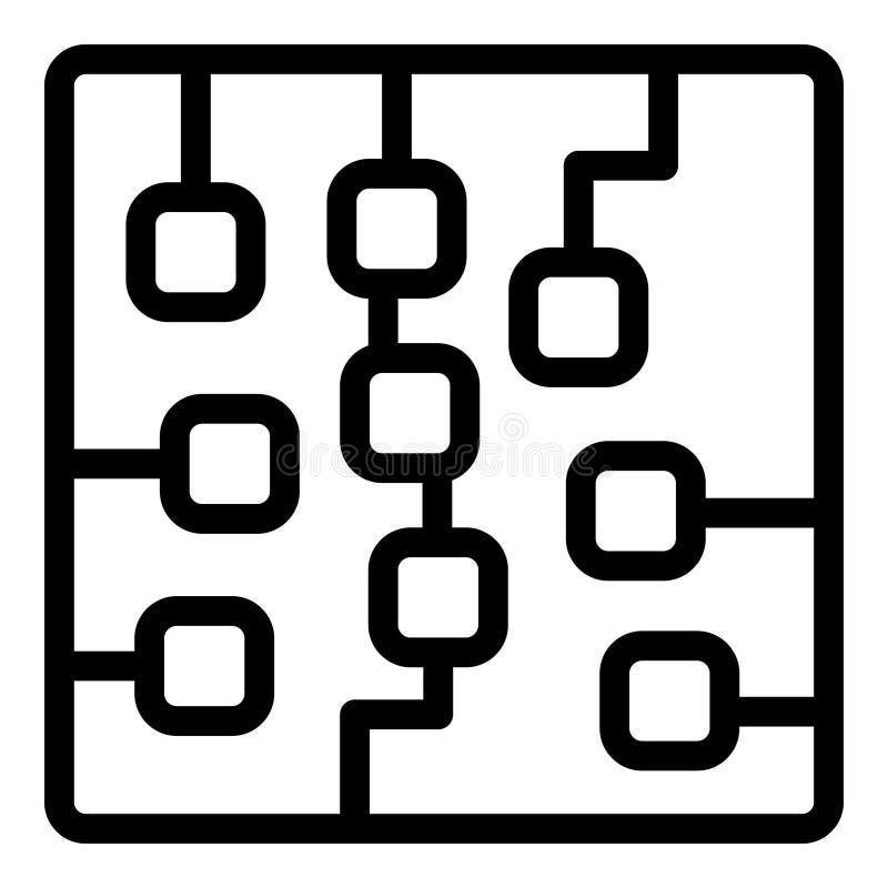 Simplified Black and White Organizational Flowchart Icon Stock ...