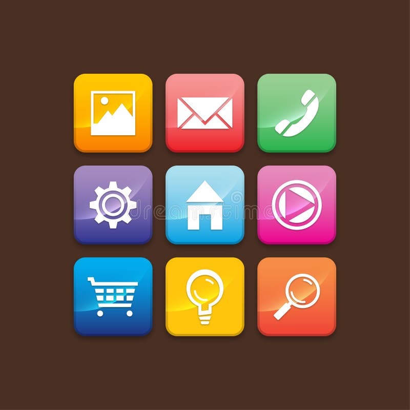 Minimalist icon set design stock vector. Illustration of digital ...