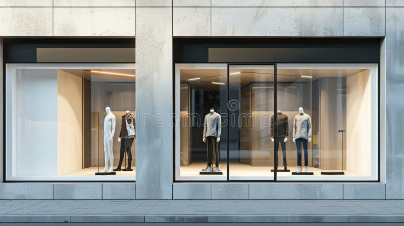 Minimalist Icon of a Storefront with Large Display Windows Stock ...