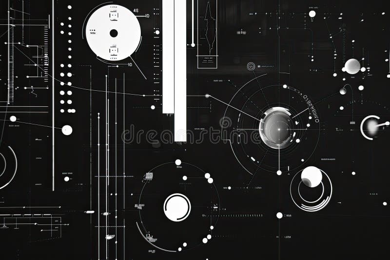 Minimalist Icons Representing Data Points in a Complex System Stock ...