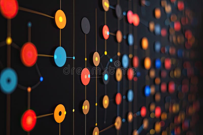 Minimalist Icons Representing Data Points in a Complex System Stock ...