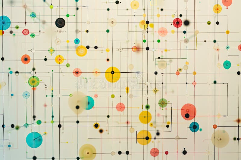 Minimalist Icons Representing Data Points in a Complex System Stock ...