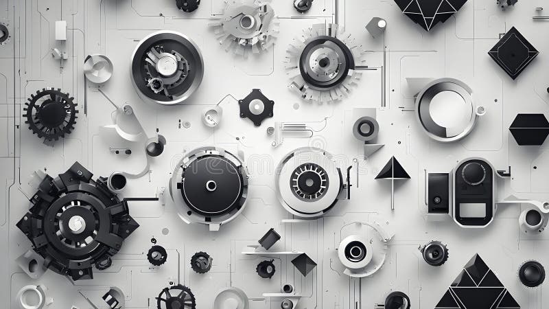 Minimalist Illustration, Abstract Wallpaper As Symbol for Technical ...