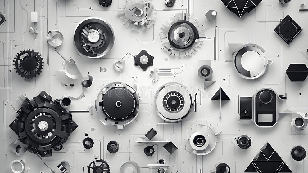 Minimalist Illustration, Abstract Wallpaper As Symbol for Technical ...