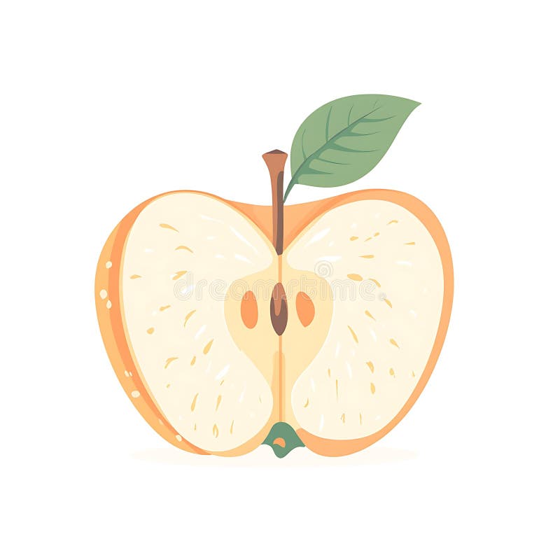 Minimalist Illustration of an Apple Core Design Stock Illustration ...