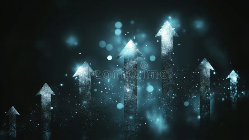 Minimalist Illustration of Arrows Pointing Upward in a Dark Atmosphere ...