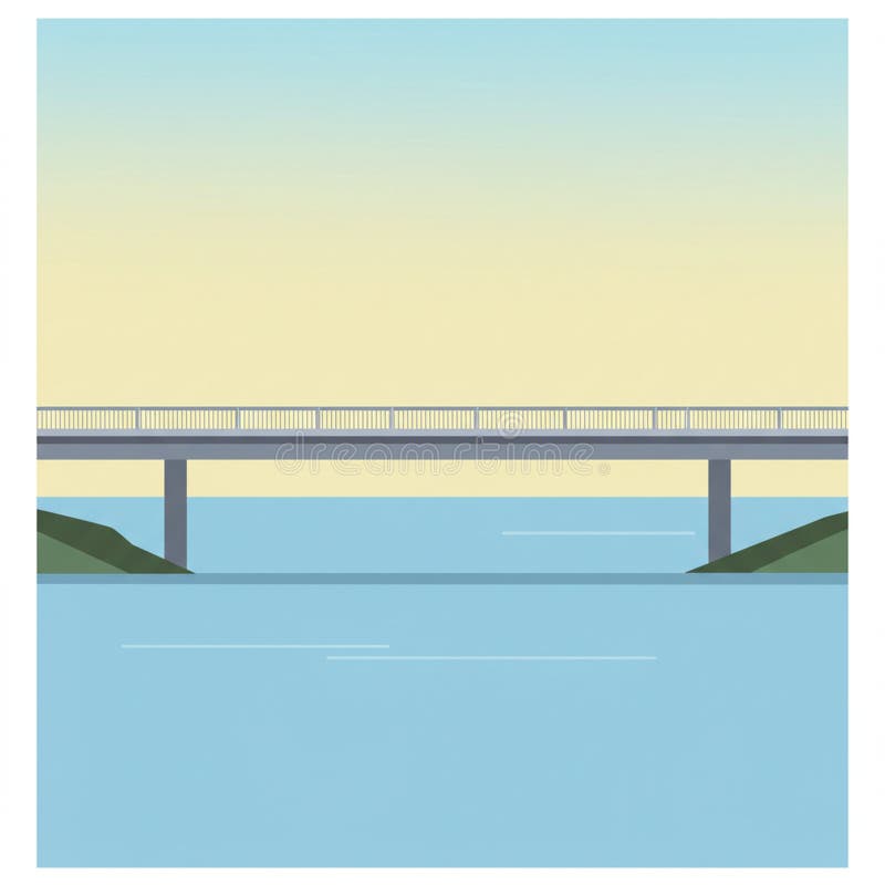 Minimalist Tower Bridge Sunset Desktop Wallpaper Stock Illustration ...