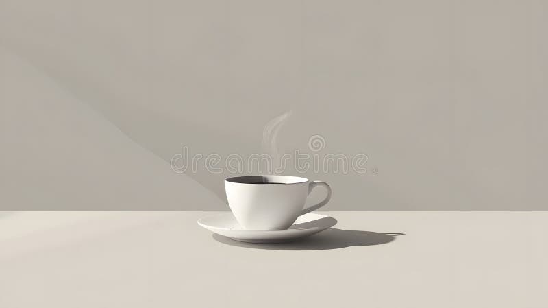 Minimalist Illustration of Coffee Isolated on White Background. this is ...