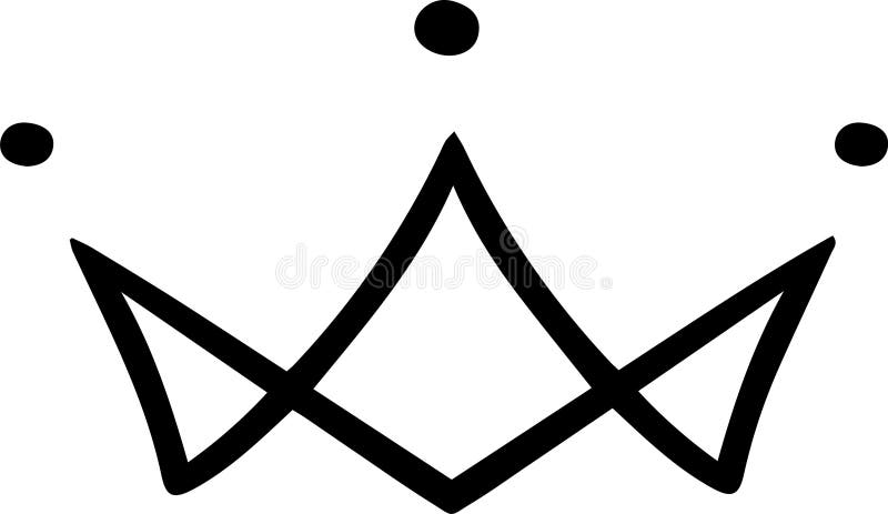 Minimalist Illustration of a Crown with Three Points and Circles ...