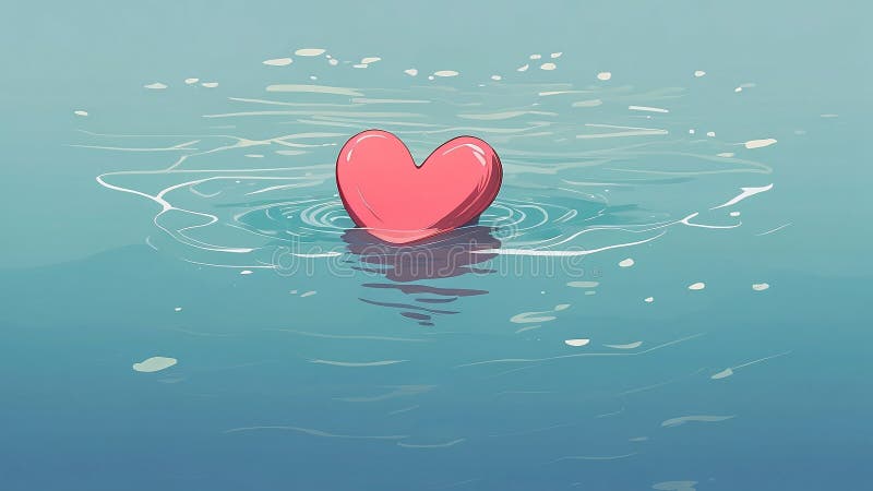 Cute Heart Swimming Illustration Stock Photo - Image of advertising ...