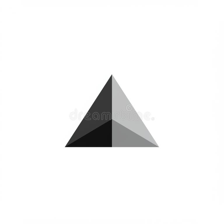 A Minimalist Illustration of a 3D Pyramid with Four Triangular Faces ...