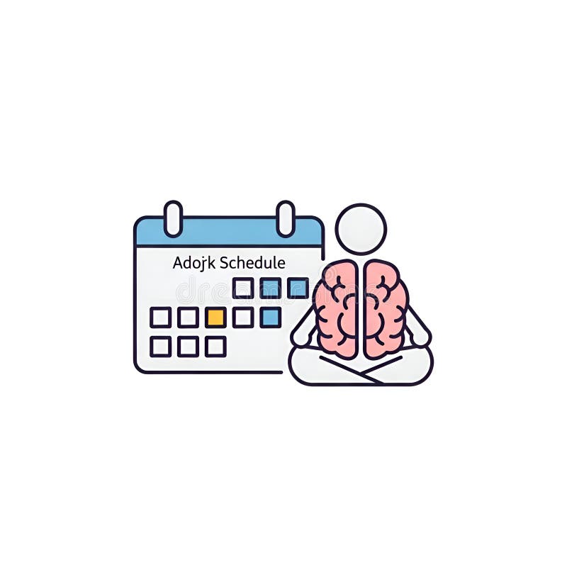 Mindful Planning: Brain and Calendar Icon Stock Vector - Illustration of mindfulness, goals ...