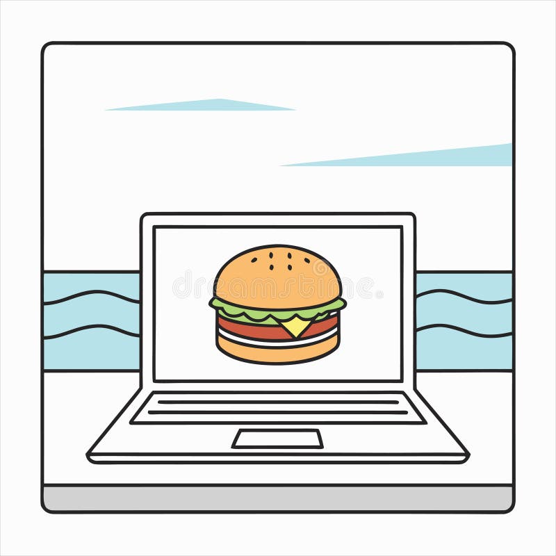 Flat Minimal Hamburger Shaped Tablet. Stock Vector - Illustration of ...