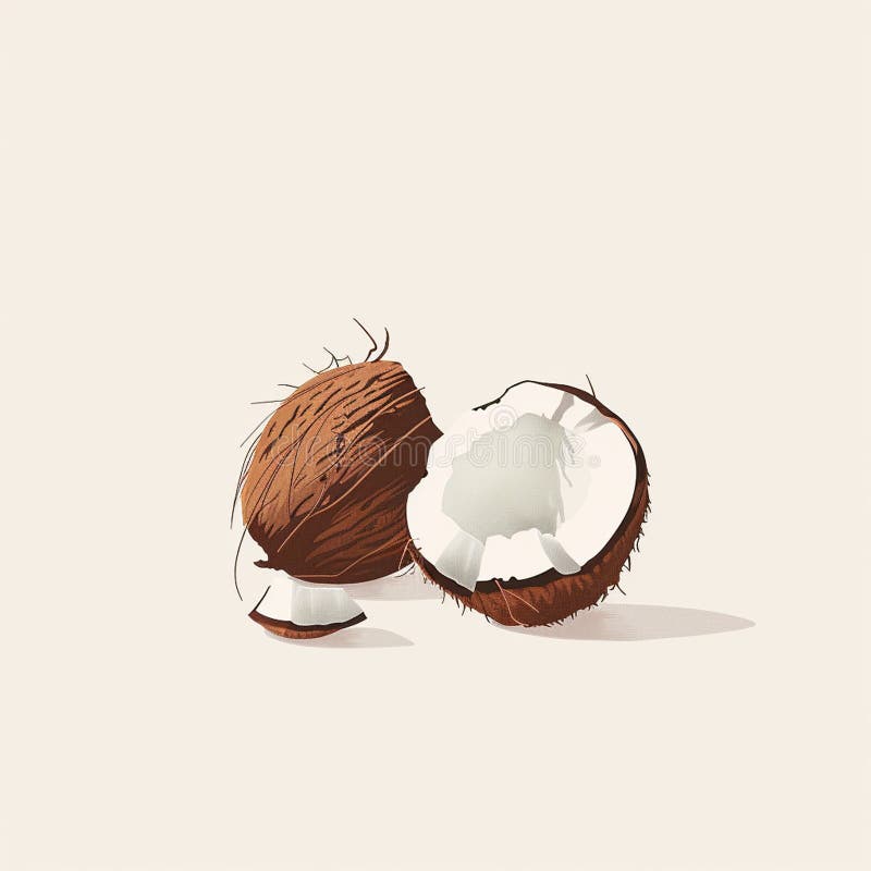 A Minimalist Illustration of Falling Coconut Fruit, Showcasing Its ...