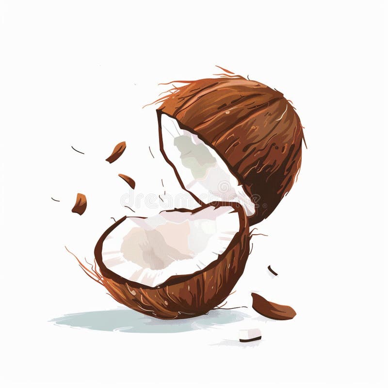 A Minimalist Illustration of Falling Coconut Fruit, Showcasing Its ...