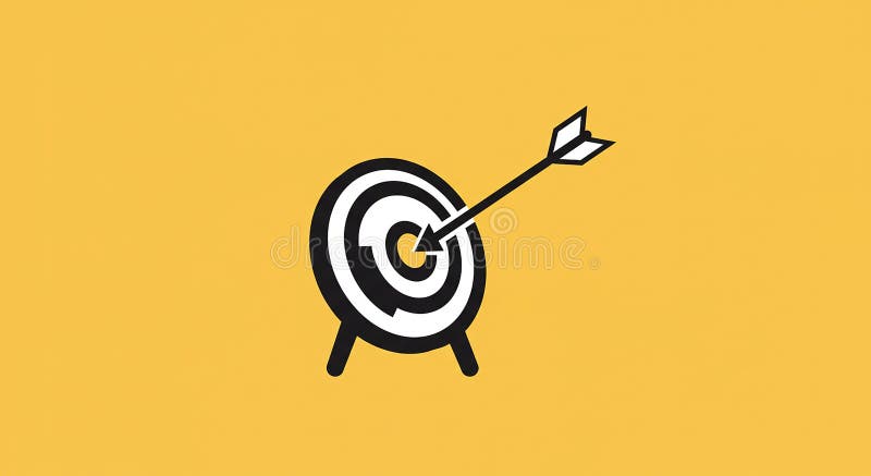 A Minimalist Illustration Features a Black and White Target with ...