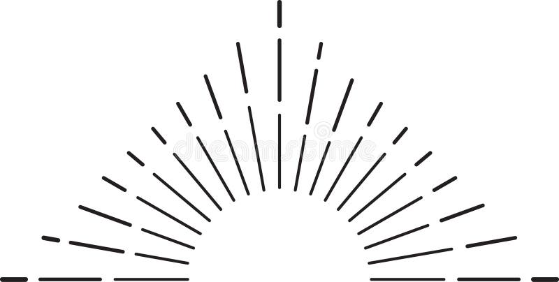 Minimalist Illustration Featuring Black Lines Radiating from a Central ...