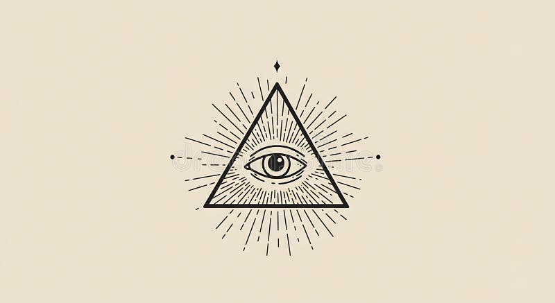 A Minimalist Illustration Featuring an Eye within a Triangle ...