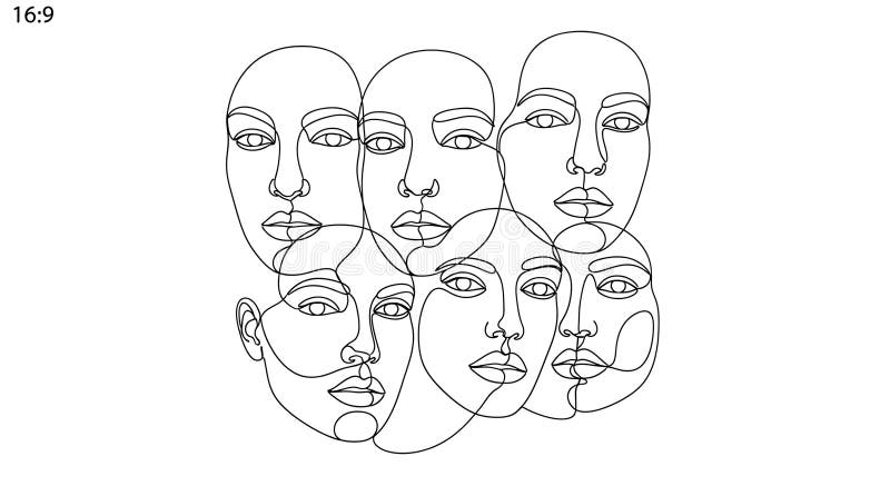 Overlapping Faces Stock Illustrations – 450 Overlapping Faces Stock ...