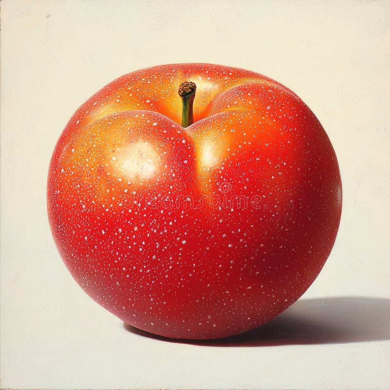 Minimalist Illustration Featuring Nectarine Bright Orange Red Tones Set ...