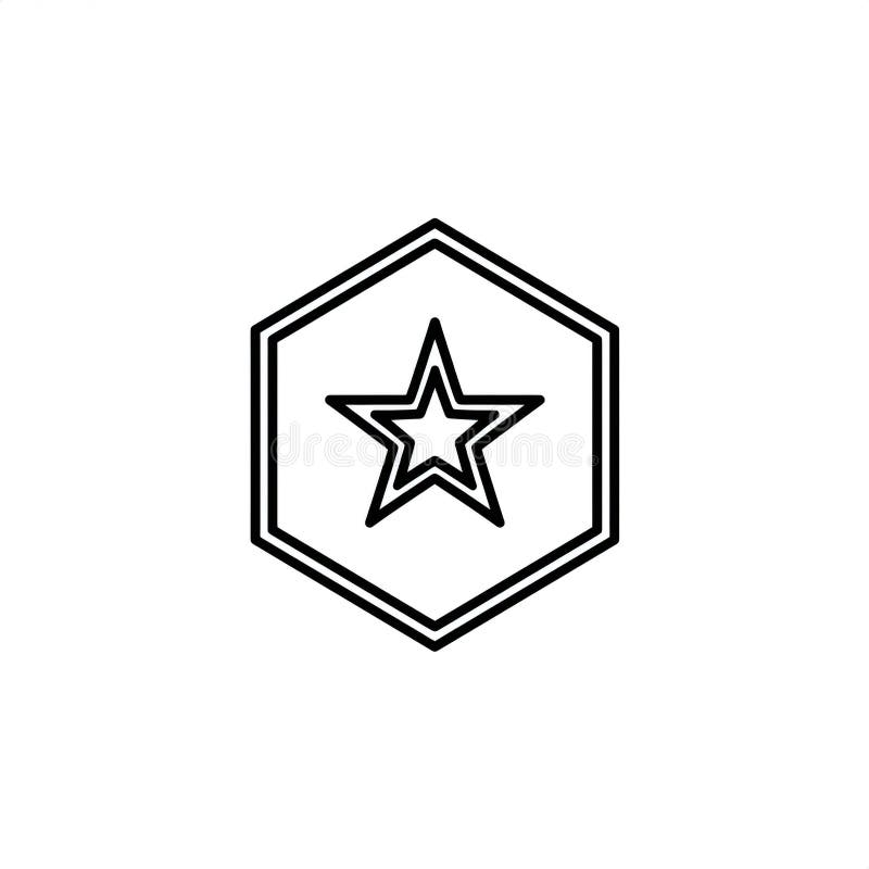 Minimalist Illustration of a Five Pointed Star Inside a Hexagon ...